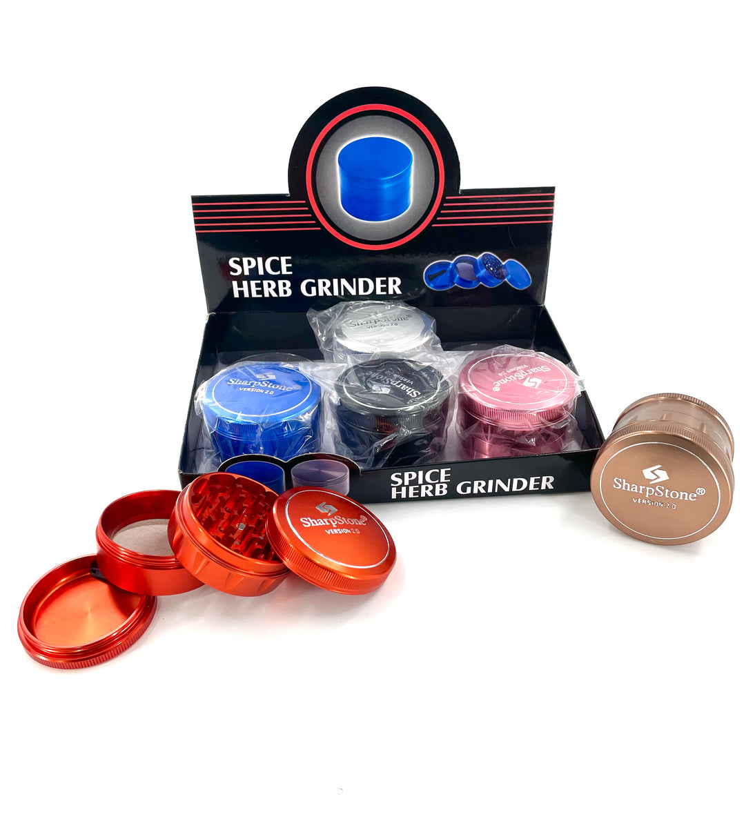 SharpStone 2.5" Barrel Version 2.0 Grinder - 6 Count – Cali King Wholesale