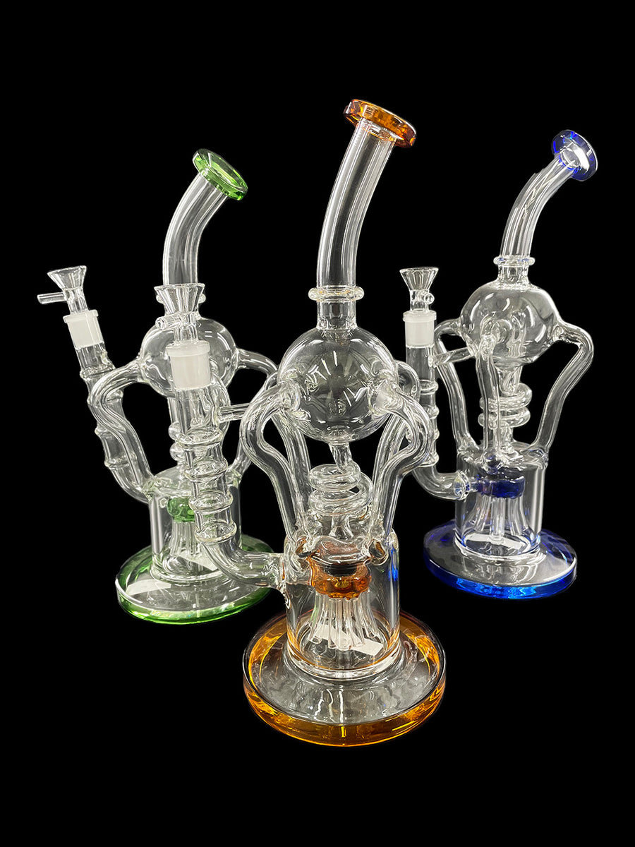12" Curved Mouth Coil Tree Perc Water Pipe – Cali King Wholesale