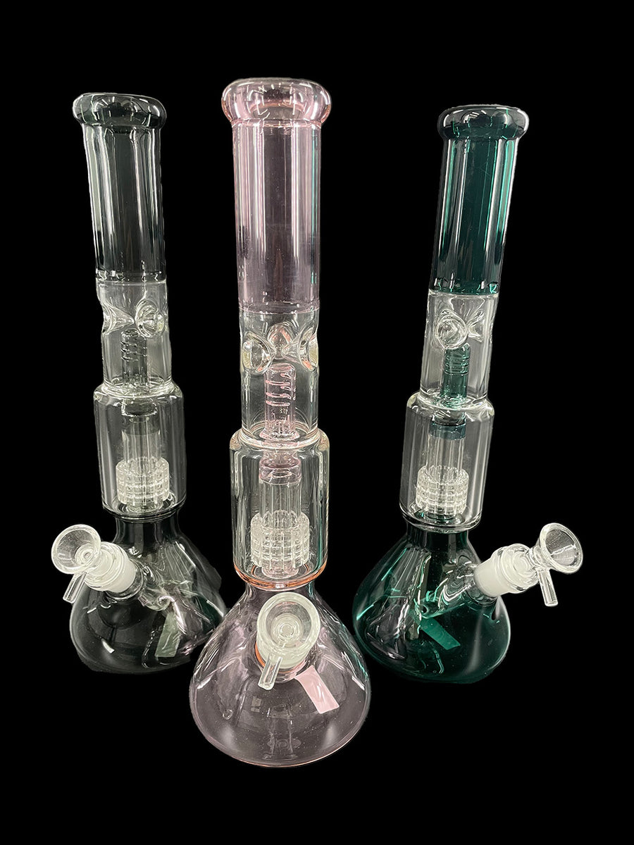 13" Transparent Matrix Perc Beaker Water Pipe – Cali King Wholesale