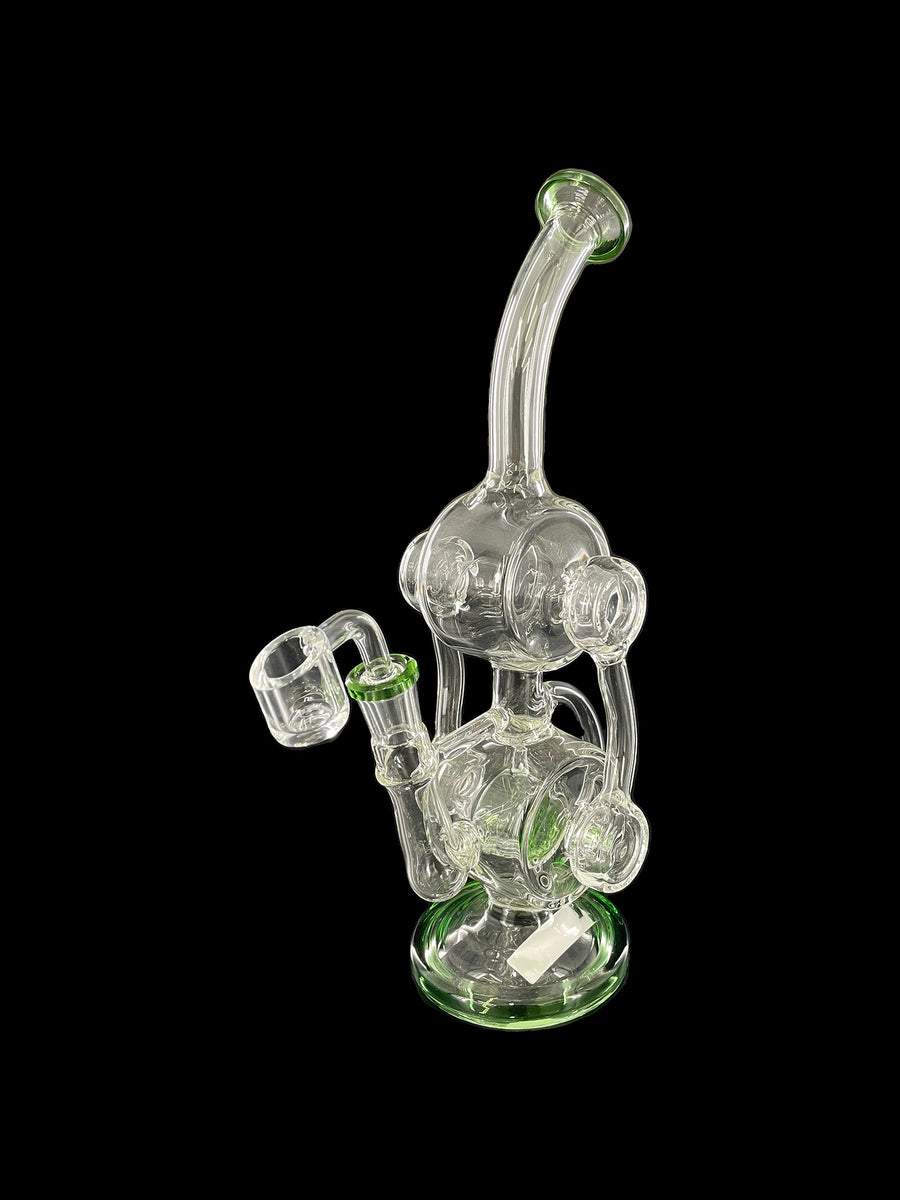 11" Double Barrel Recycler Dab Rig – Cali King Wholesale