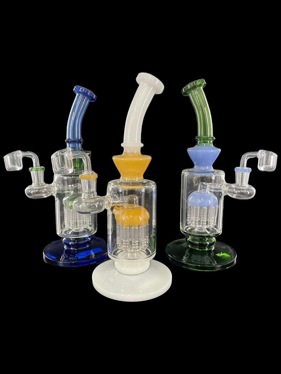 10" Color Mouth & Base Tree Perc Dab Rig – Cali King Wholesale
