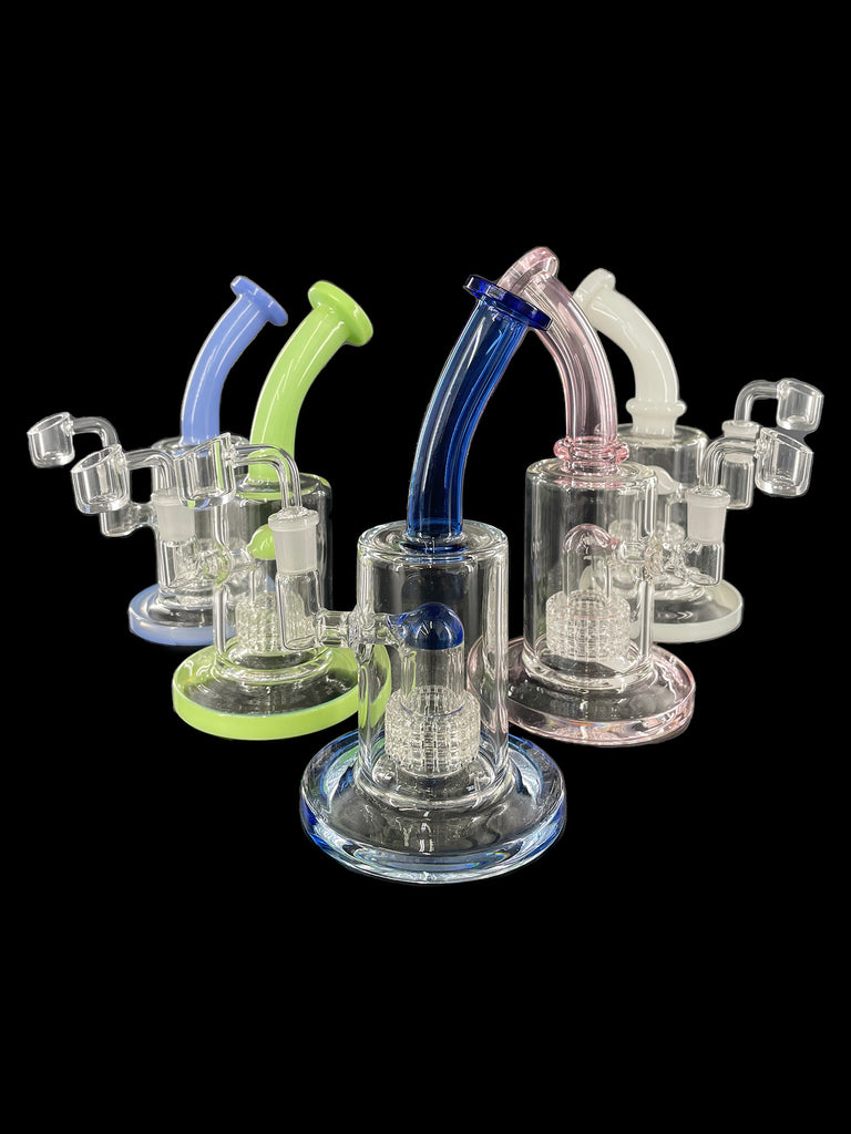 9" Curved Color Mouth Matrix Perc Dab Rig – Cali King Wholesale