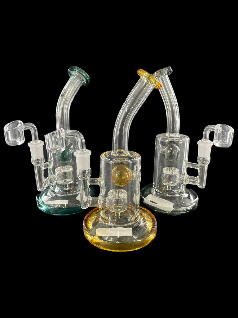 8" My Glass Side Carb Mini Honeycomb Perc Dab Rig – Cali King Wholesale