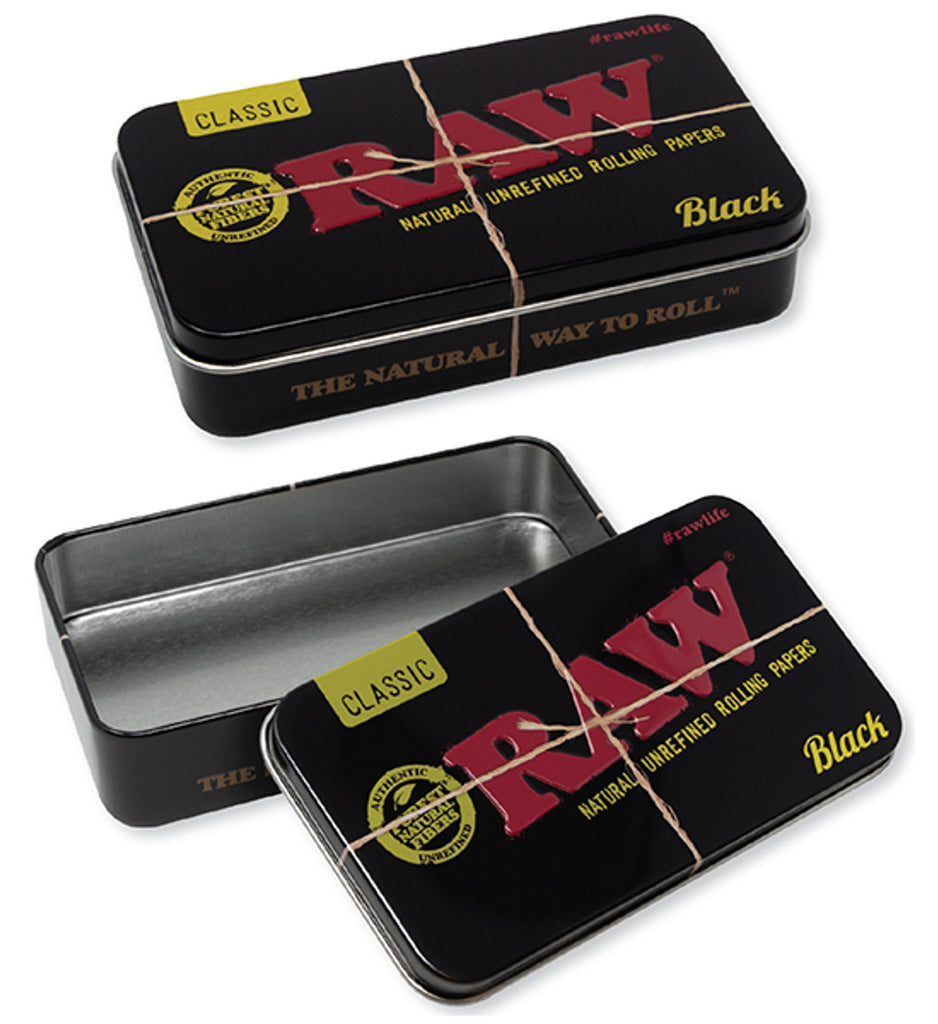 RAW Black Metal Tin Box – Cali King Wholesale